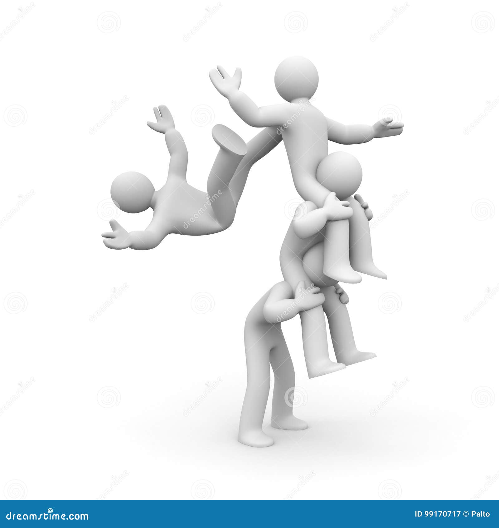 Falling of the team stock illustration. Illustration of downfall - 99170717
