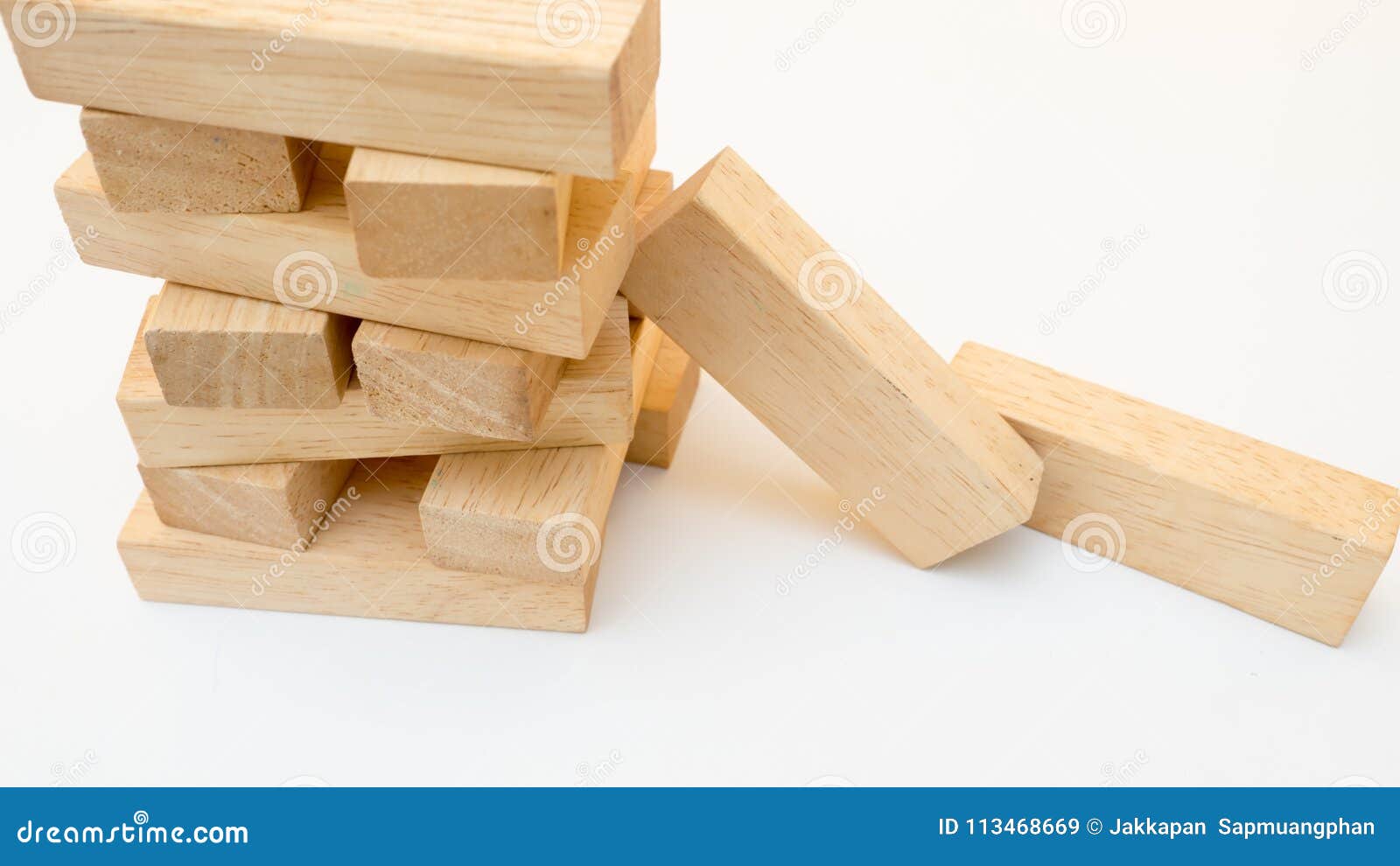 Falling Tower Close Up on White Background Stock Image - Image of ...