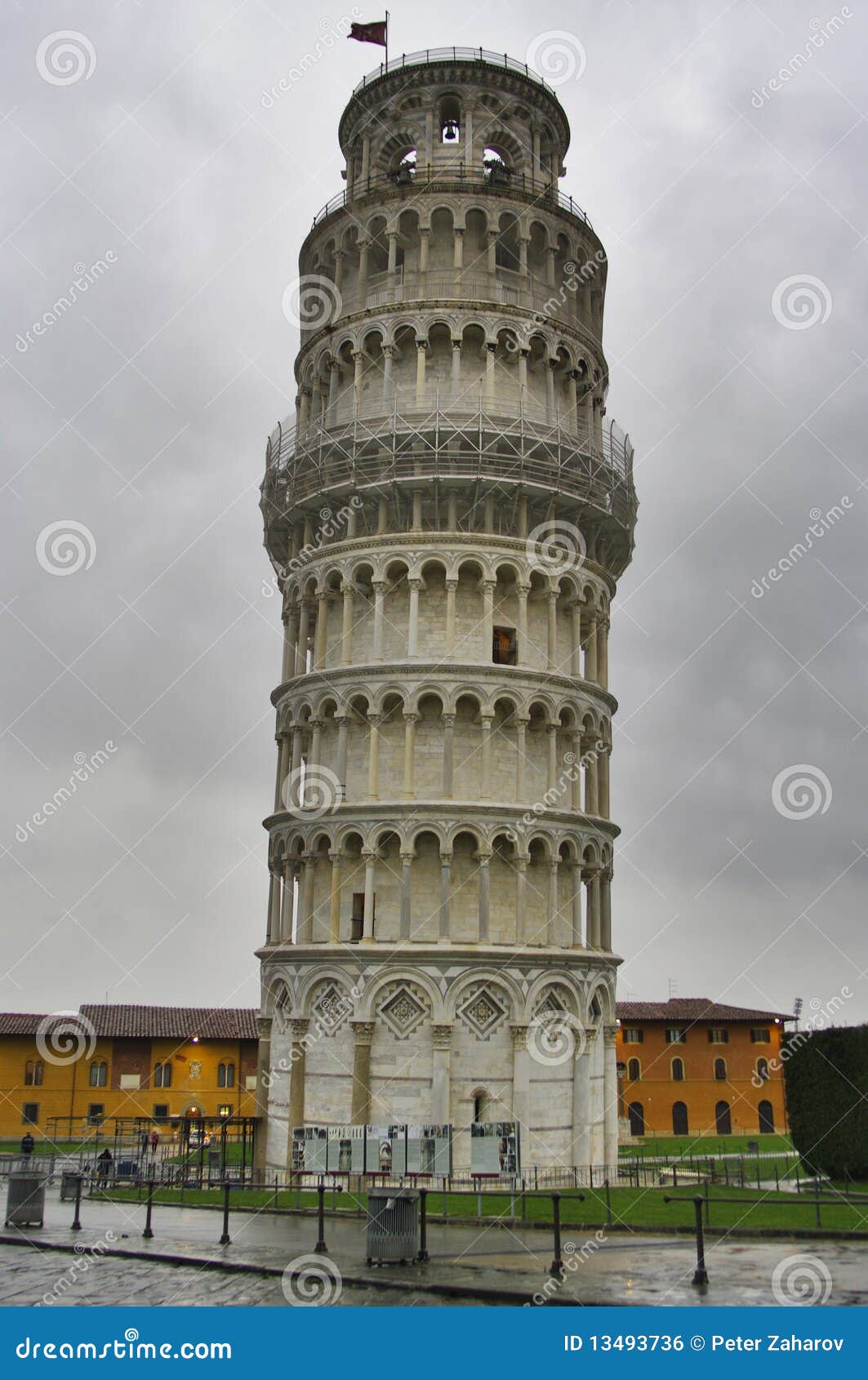 Falling Tower of Pisa stock photo. Image of italy, leaning - 13493736