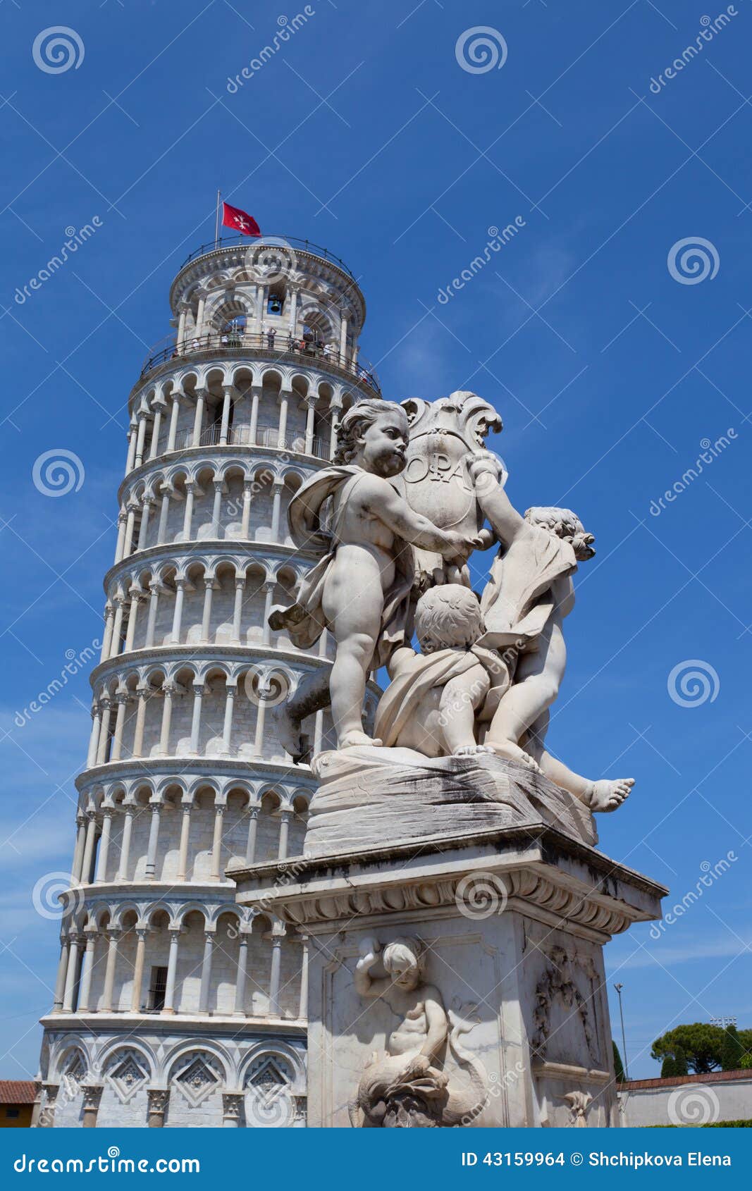 Falling Tower of Pisa stock photo. Image of piazza, historic - 43159964