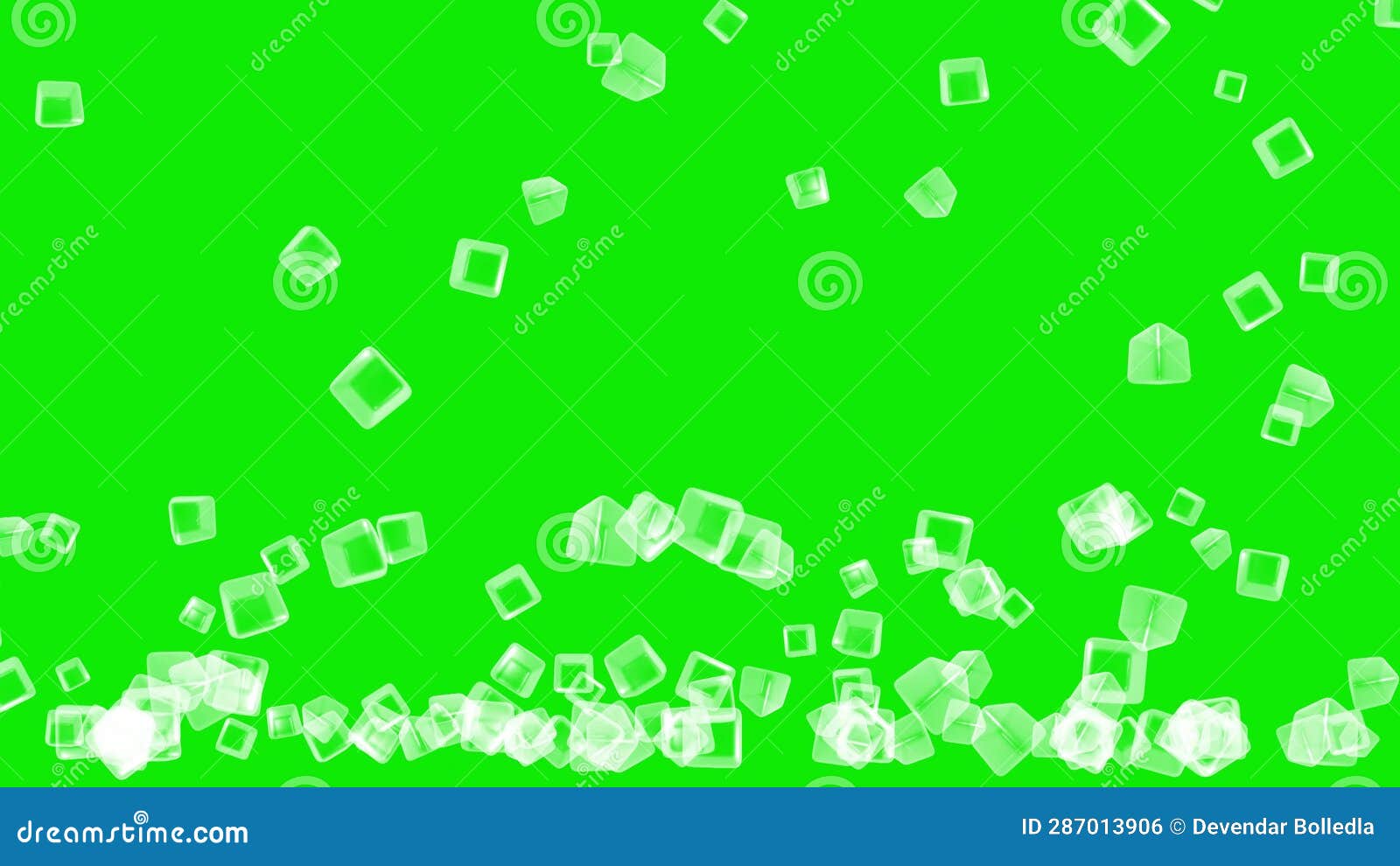Falling Transparent Cubes Motion Graphics with Green Screen Background Stock Footage - Video of ...