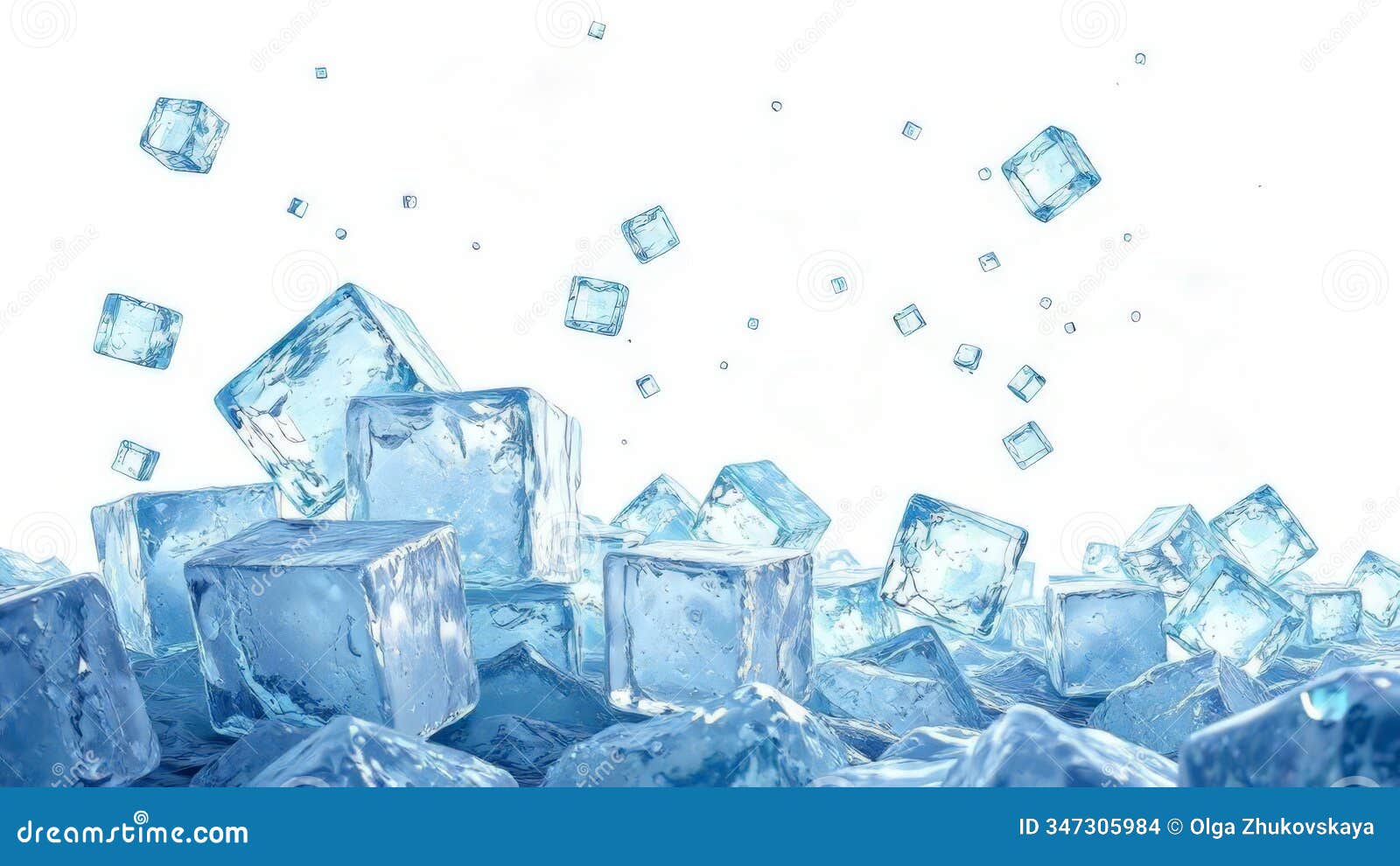 Falling Transparent Fresh Ice Cubes Stock Illustration - Illustration ...
