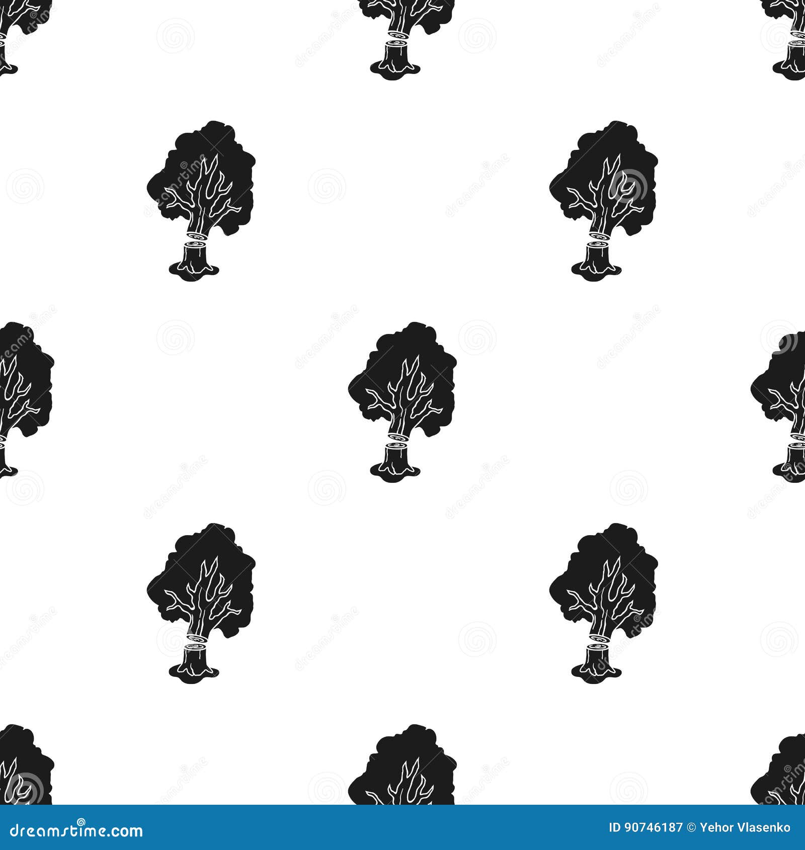 Falling Tree Icon in Black Style Isolated on White Background. Sawmill ...