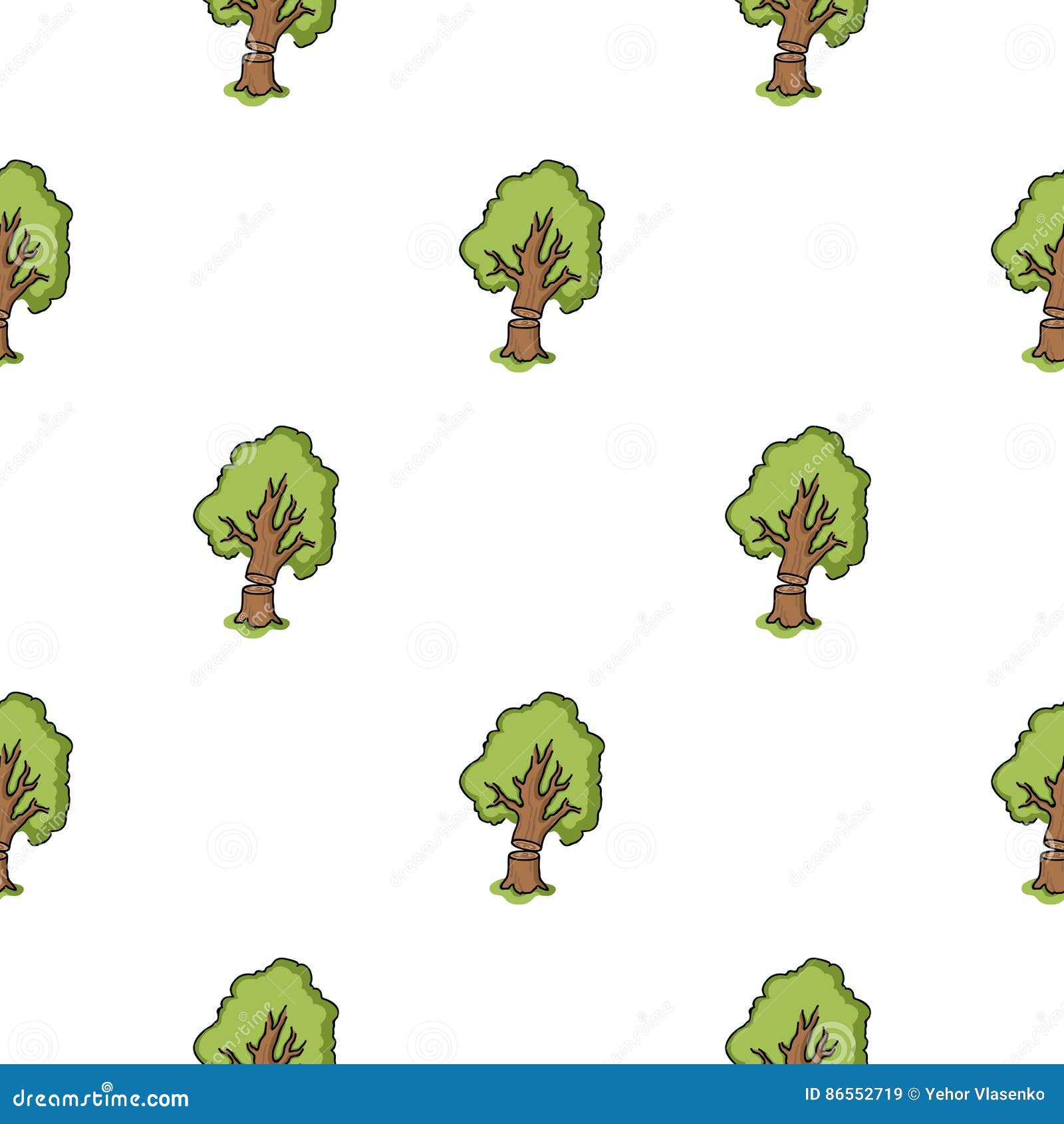 Falling Tree Icon In Cartoon Style Isolated On White Background ...