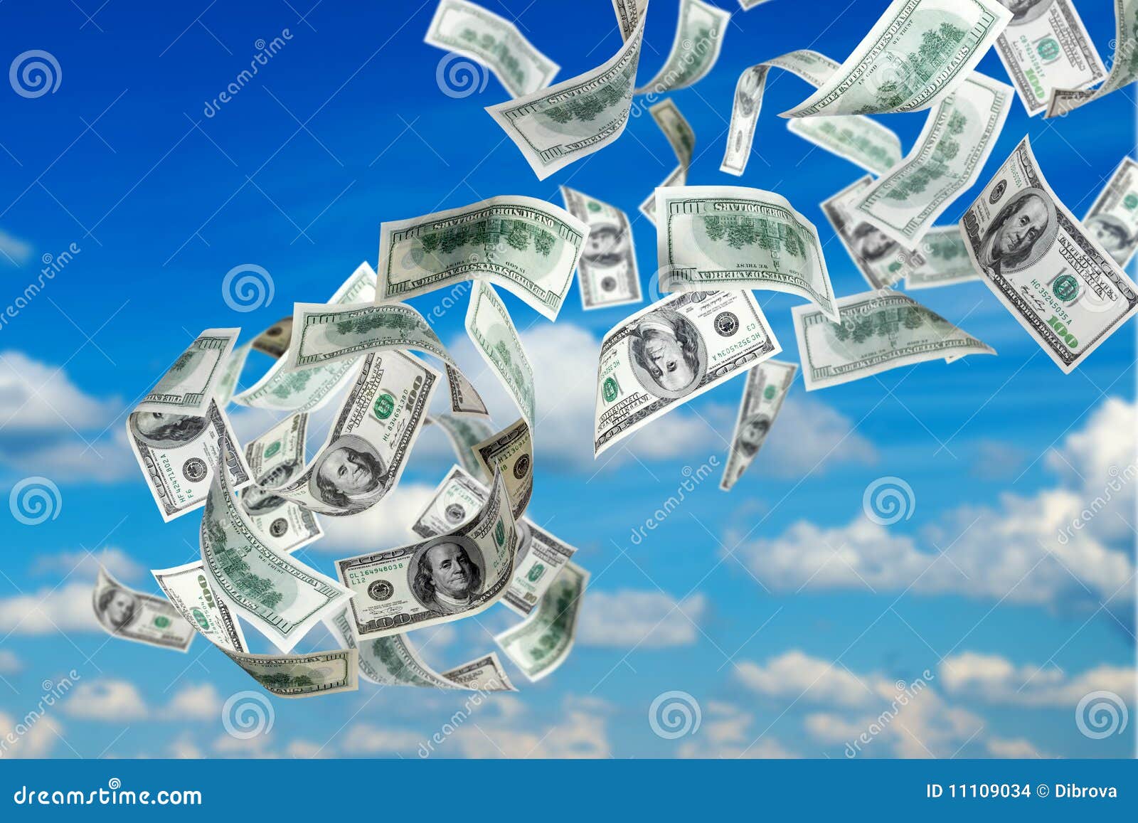Falling US Dollars stock photo. Image of money, ideas - 11109034