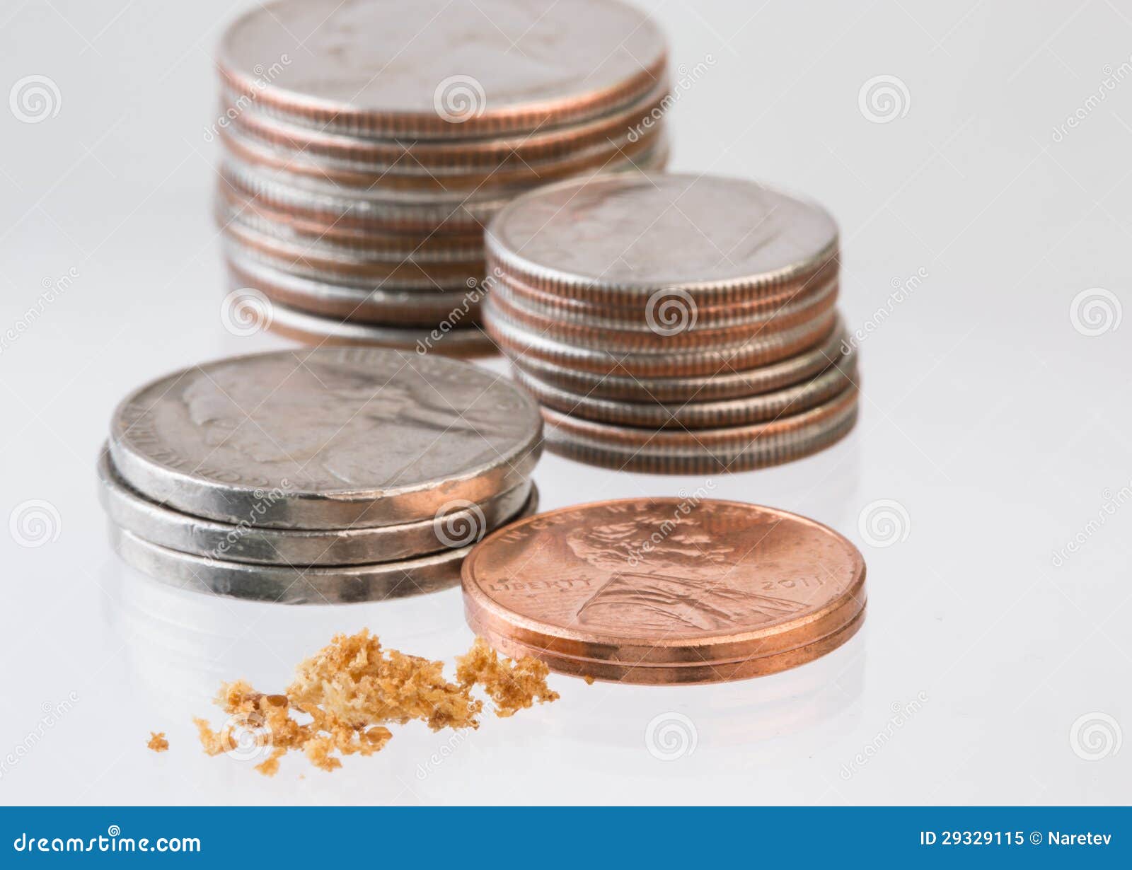 Falling Value from Quarters To Crumbs Stock Image - Image of bank ...