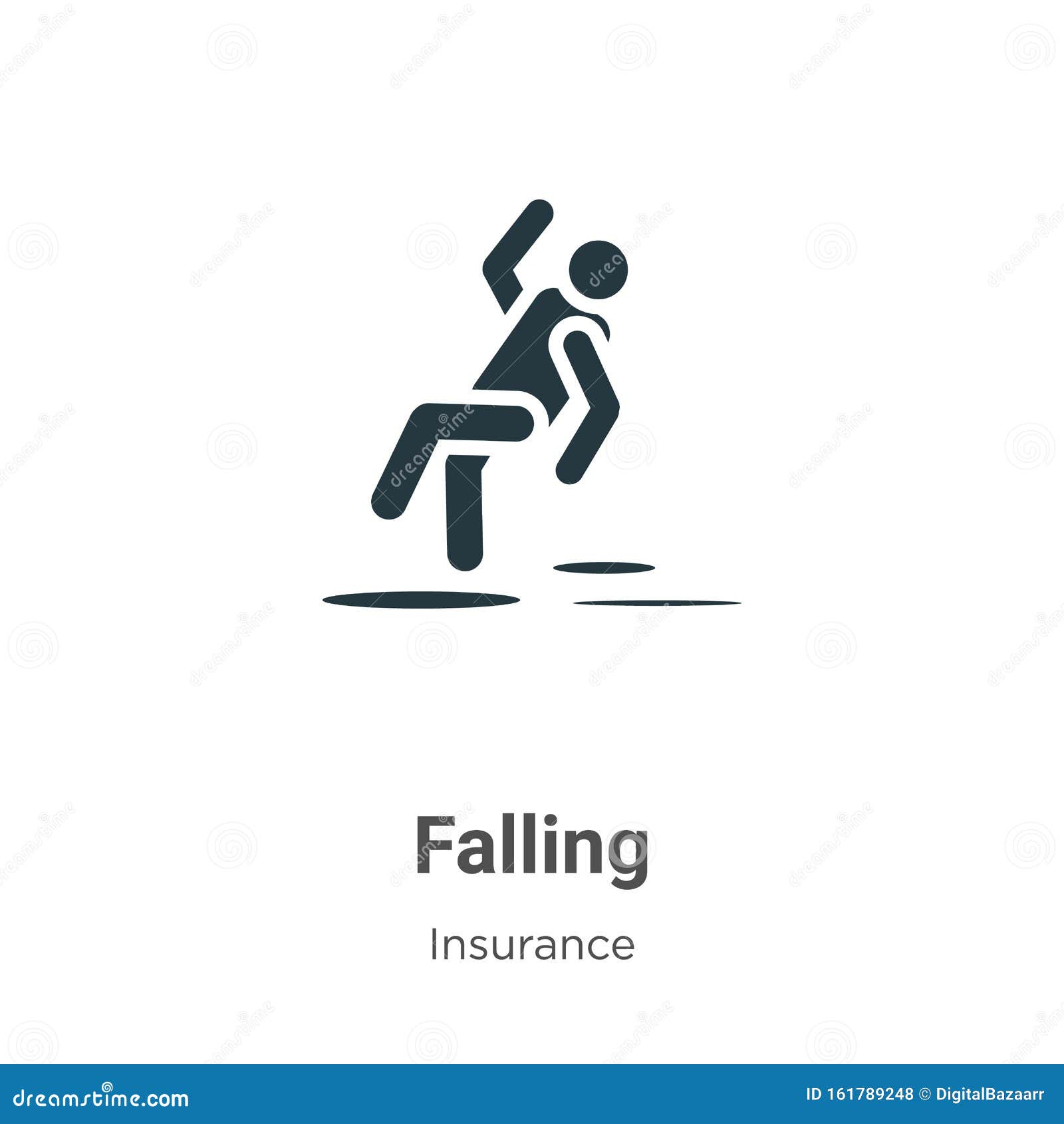 Falling Vector Icon on White Background. Flat Vector Falling Icon ...