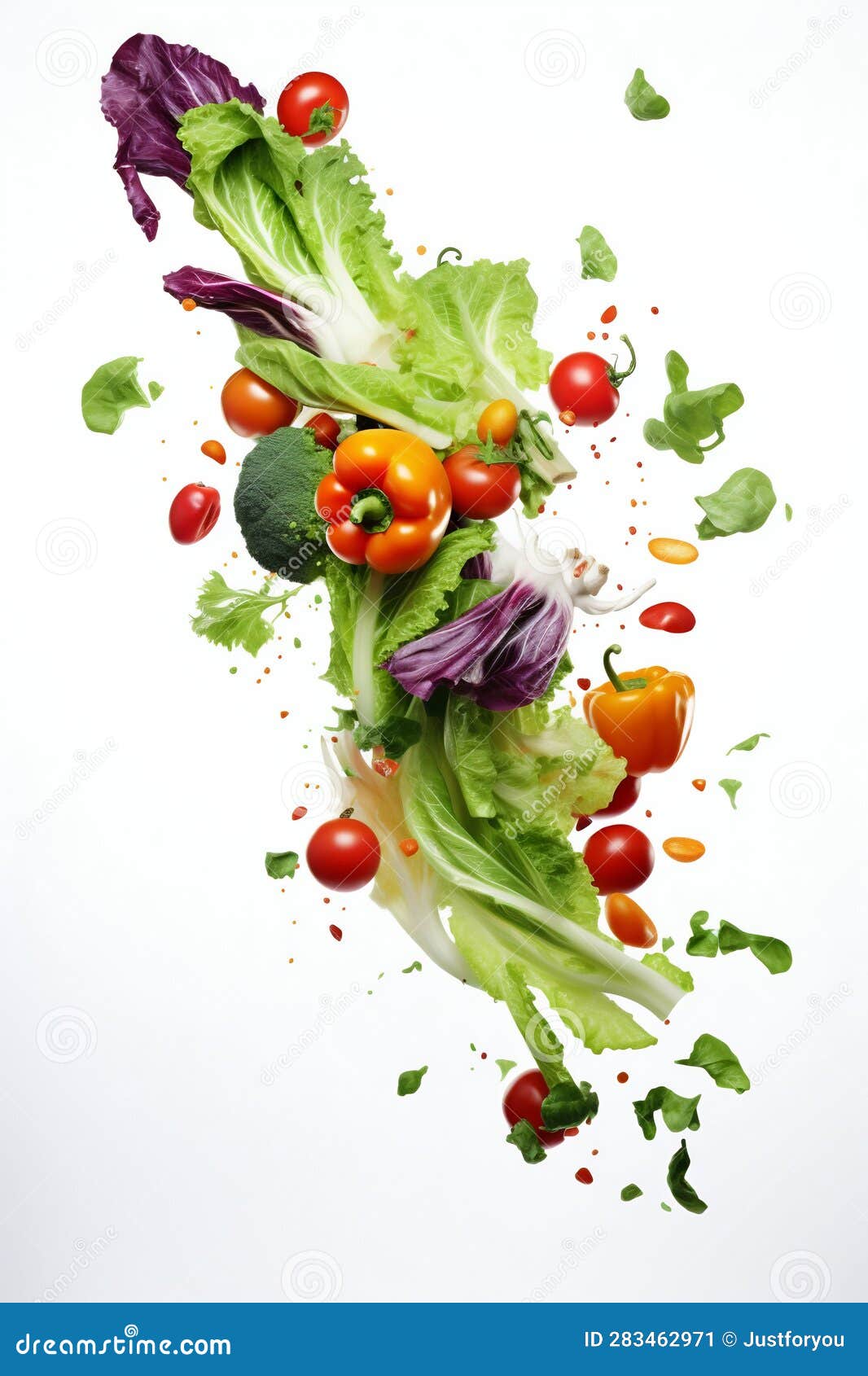Falling Vegetables Isolated on White Background. Generative Ai Stock ...