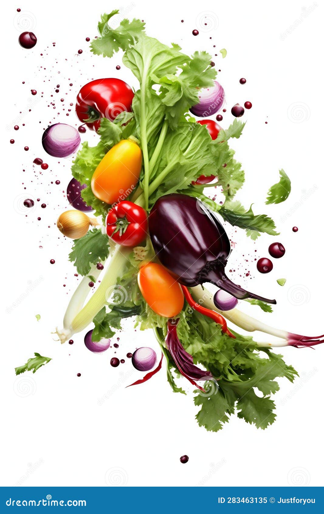 Falling Vegetables Isolated on White Background. Generative Ai Stock ...