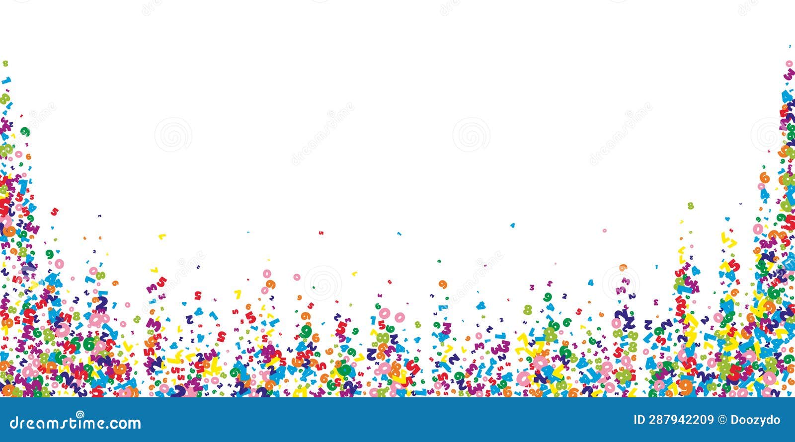 Falling Vivid Numbers. Math Study Stock Illustration - Illustration of ...