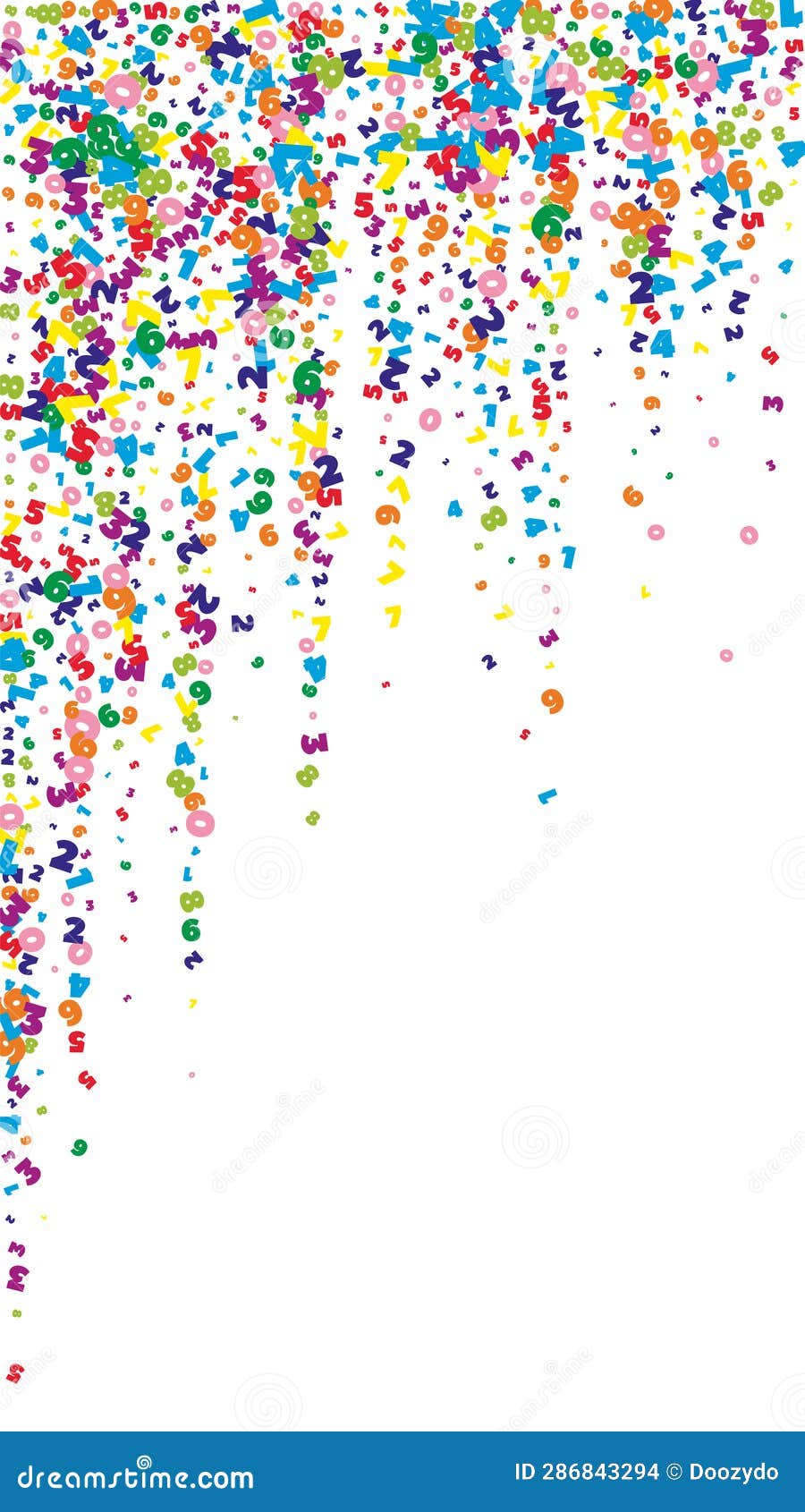 Falling Vivid Numbers. Math Study Stock Illustration - Illustration of ...