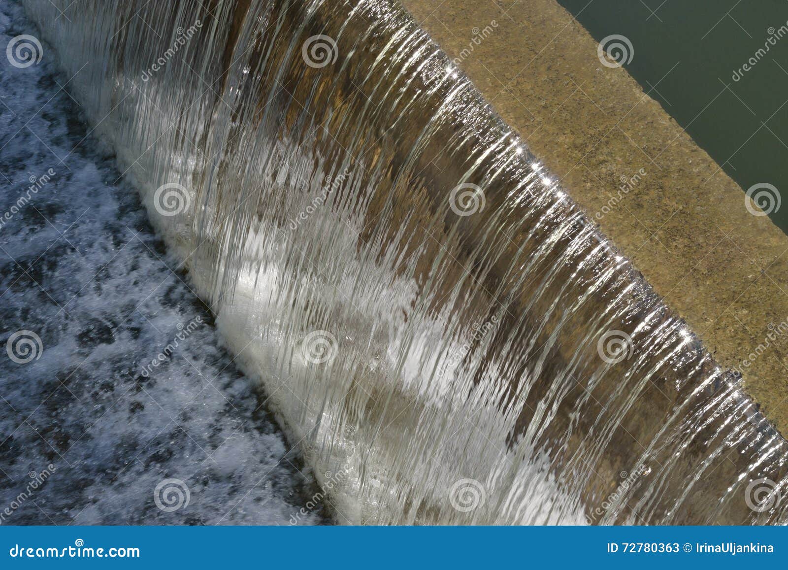 The Falling Water from the Dam. Stock Image - Image of transparent ...