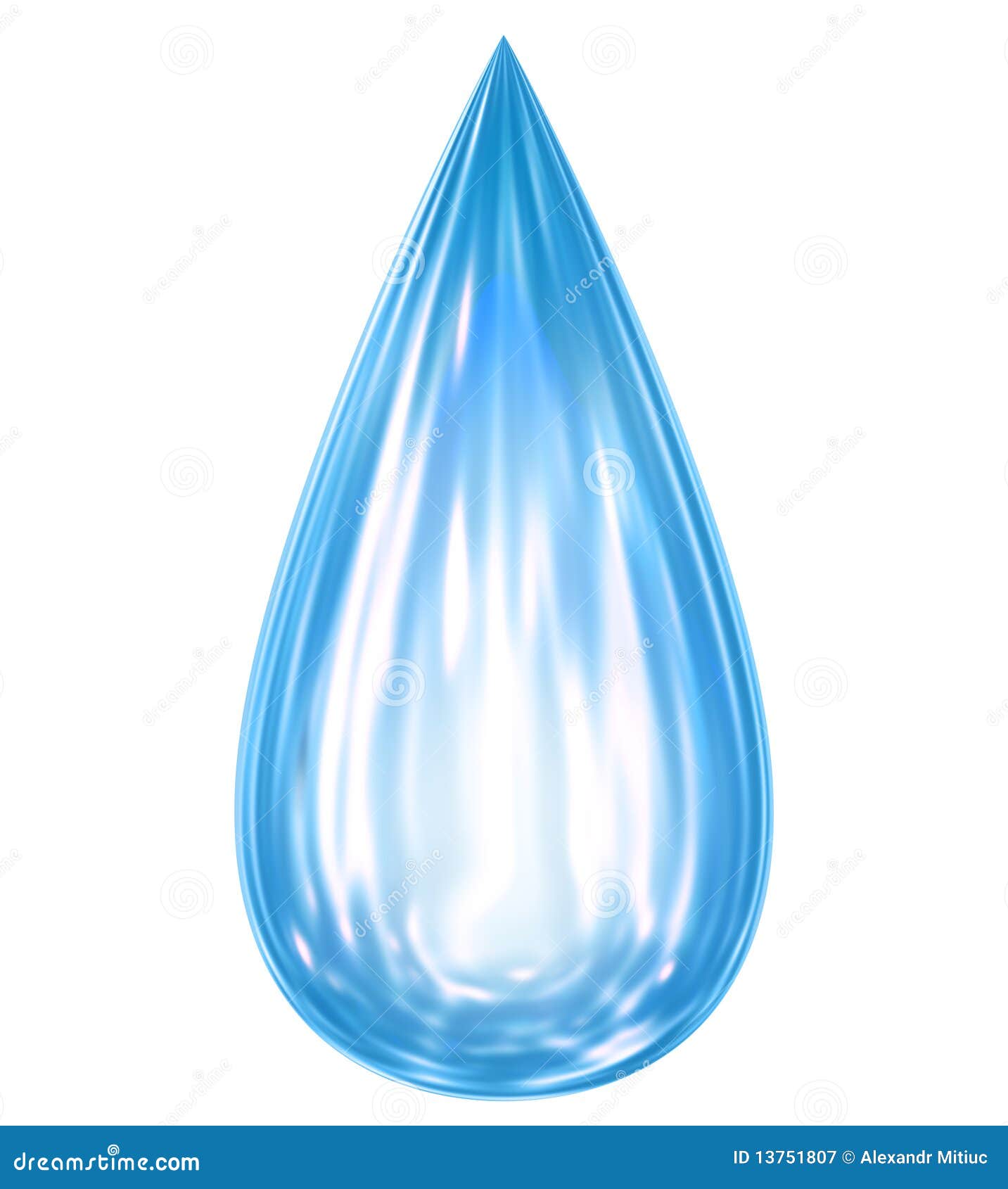 Falling Water Drop with Reflections Stock Illustration - Illustration ...