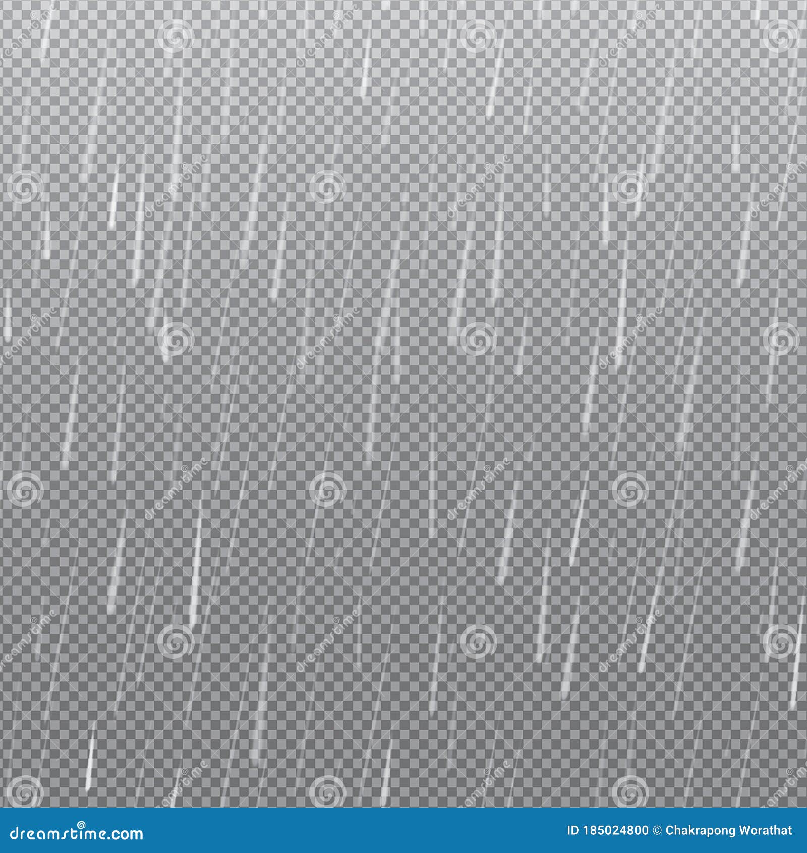 Falling Water Drops Texture. Vector Rain Isolated On Transparent ...