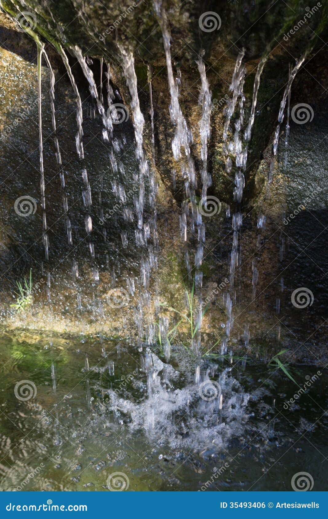 Falling water stock photo. Image of mallorca, fall, garden - 35493406