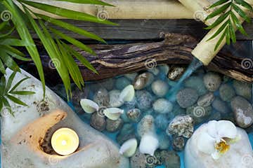 Falling Water on Stones Spa Concept Background Stock Image - Image of ...