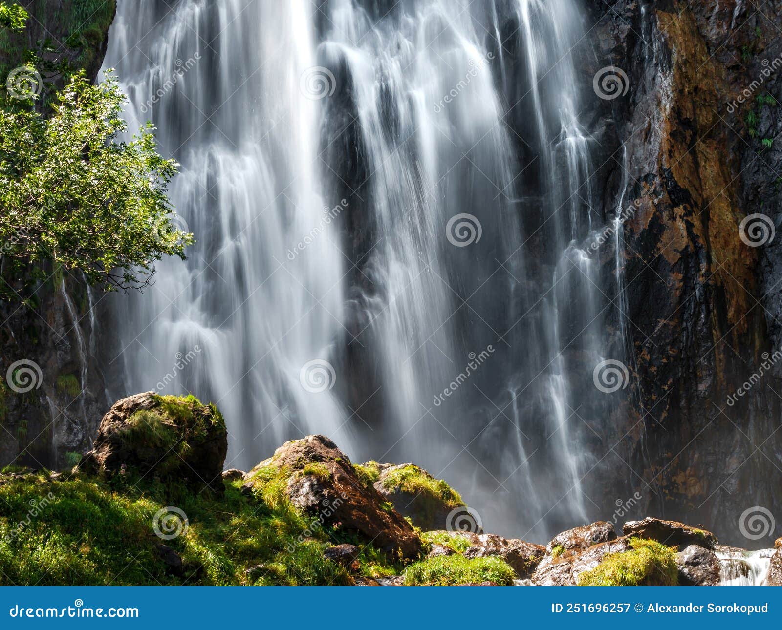 Falling Water in a Waterfall Creates a Cloud of Water Dust Stock Image ...