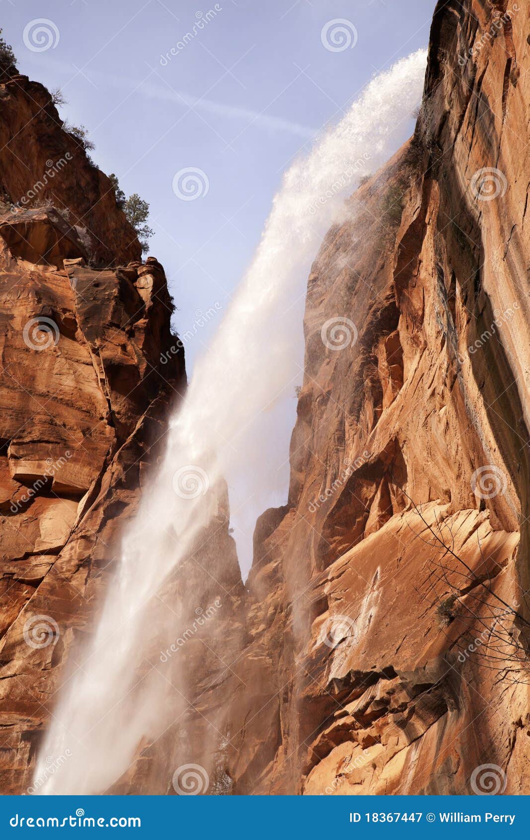 Falling Water Weeping Rock Waterfall Zion Canyon Stock Image - Image of ...