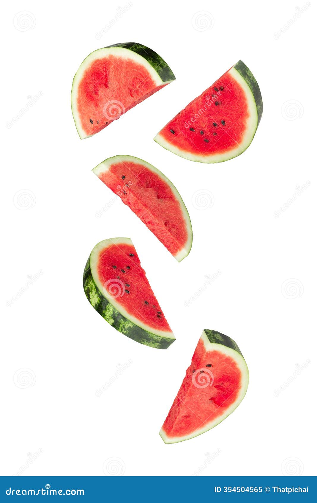 Falling Watermelon Slices Isolated on White Background with Clipping ...