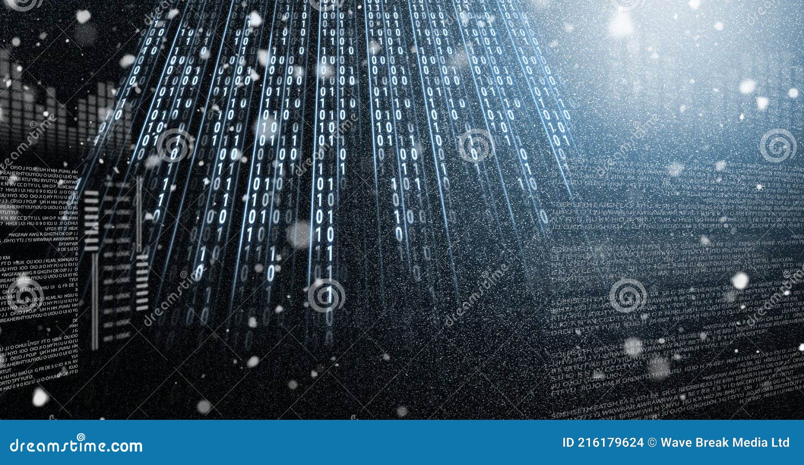 Falling White Light Trails Over Computer Code, Program Coding and Technology Concept Stock ...