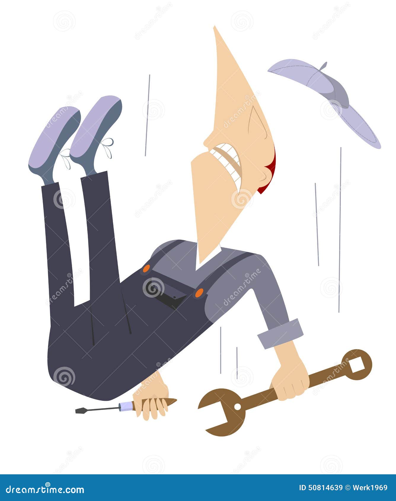 Falling Worker Cartoon Vector | CartoonDealer.com #50814639