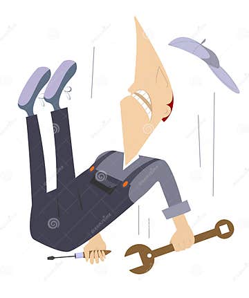 Falling worker stock vector. Illustration of builder - 50814639