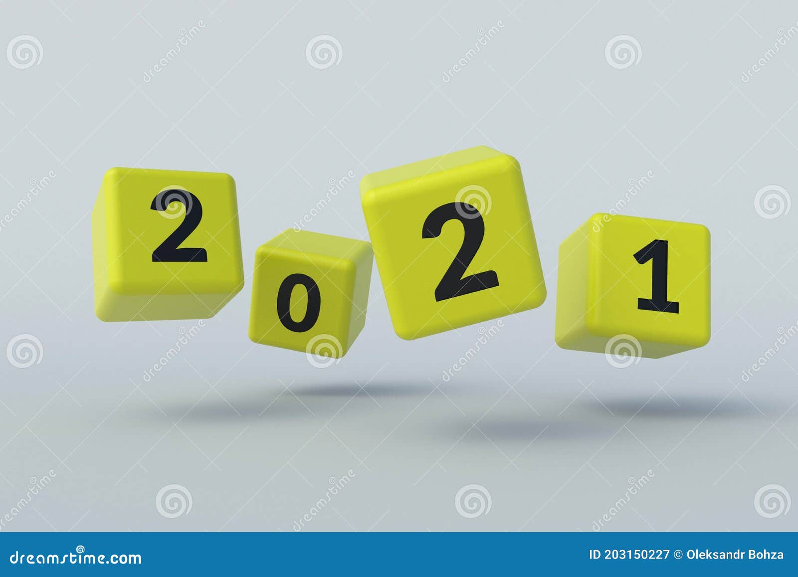 Falling Yellow Cubes with Numbers 2021 Stock Illustration ...
