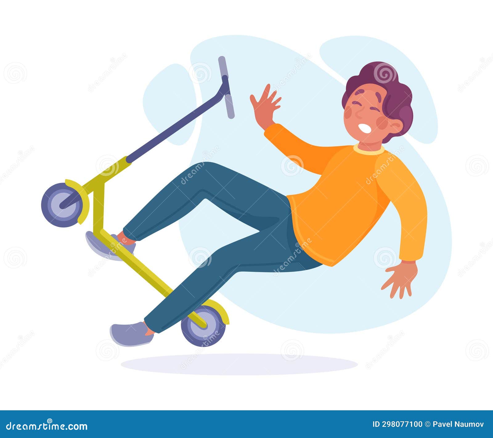 Young Stumbling And Falling Down Forward, Female Person With Frightened ...