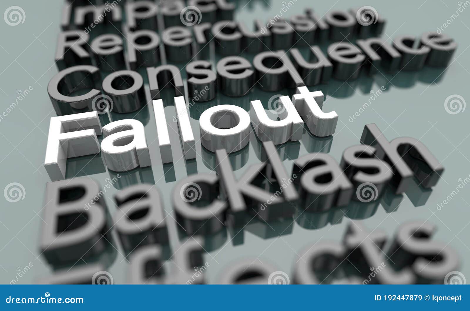 Fallout Repercussion Effects Downturn Impact Words 3d Illustration ...