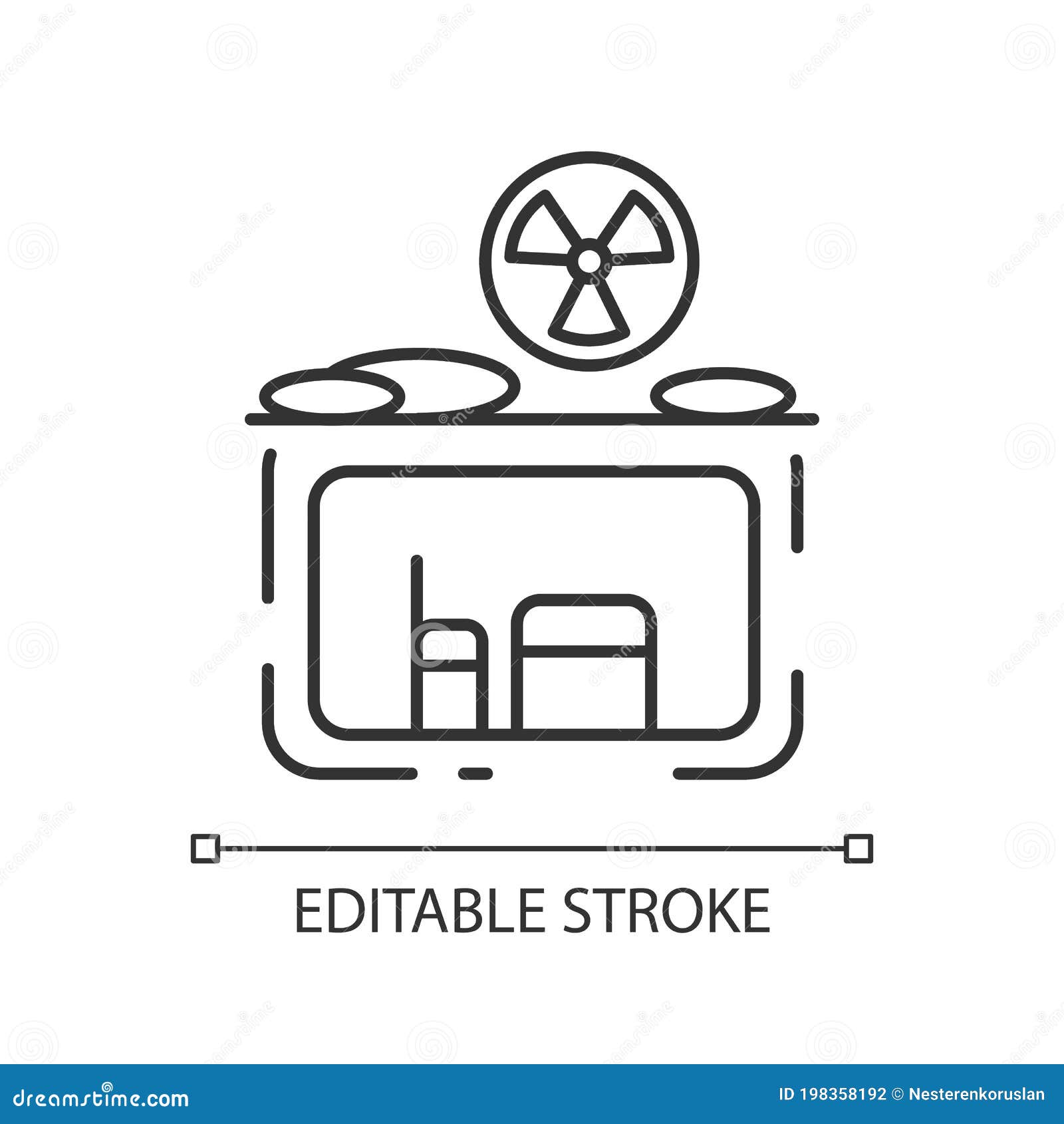 Fallout Shelter Linear Icon Stock Vector - Illustration of construction ...