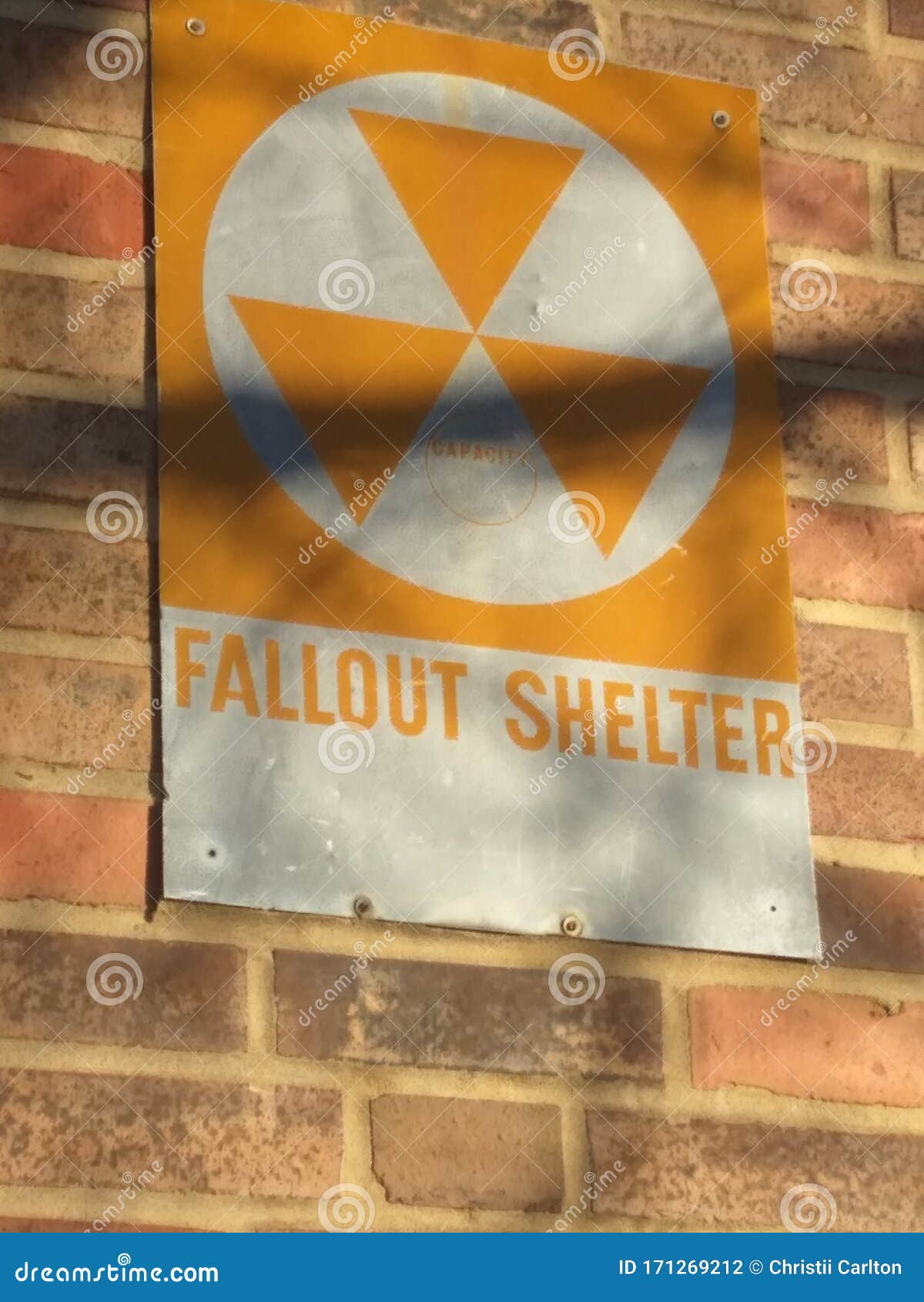 Fallout Shelter Sign stock photo. Image of homeless - 171269212