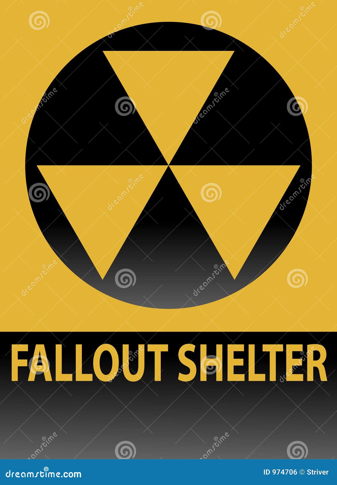 Fallout Shelter. Vintage Nuclear Symbol. Radioactive Zone Sign. Vector ...