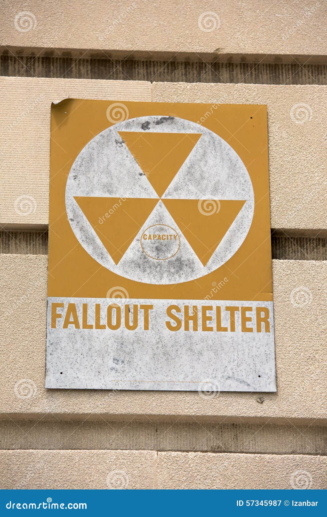 Fallout Shelter Sign on a Building Stock Image - Image of sanctuary ...