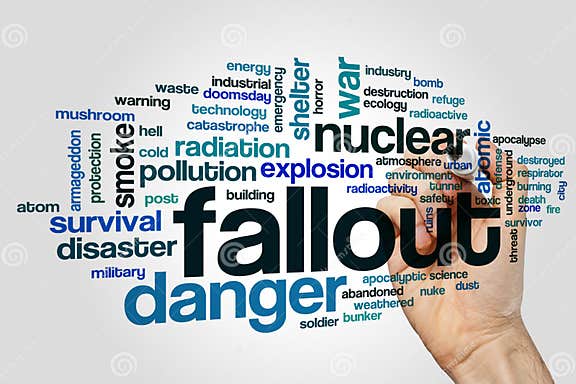 Fallout Word Cloud Concept on Grey Background Stock Image - Image of ...