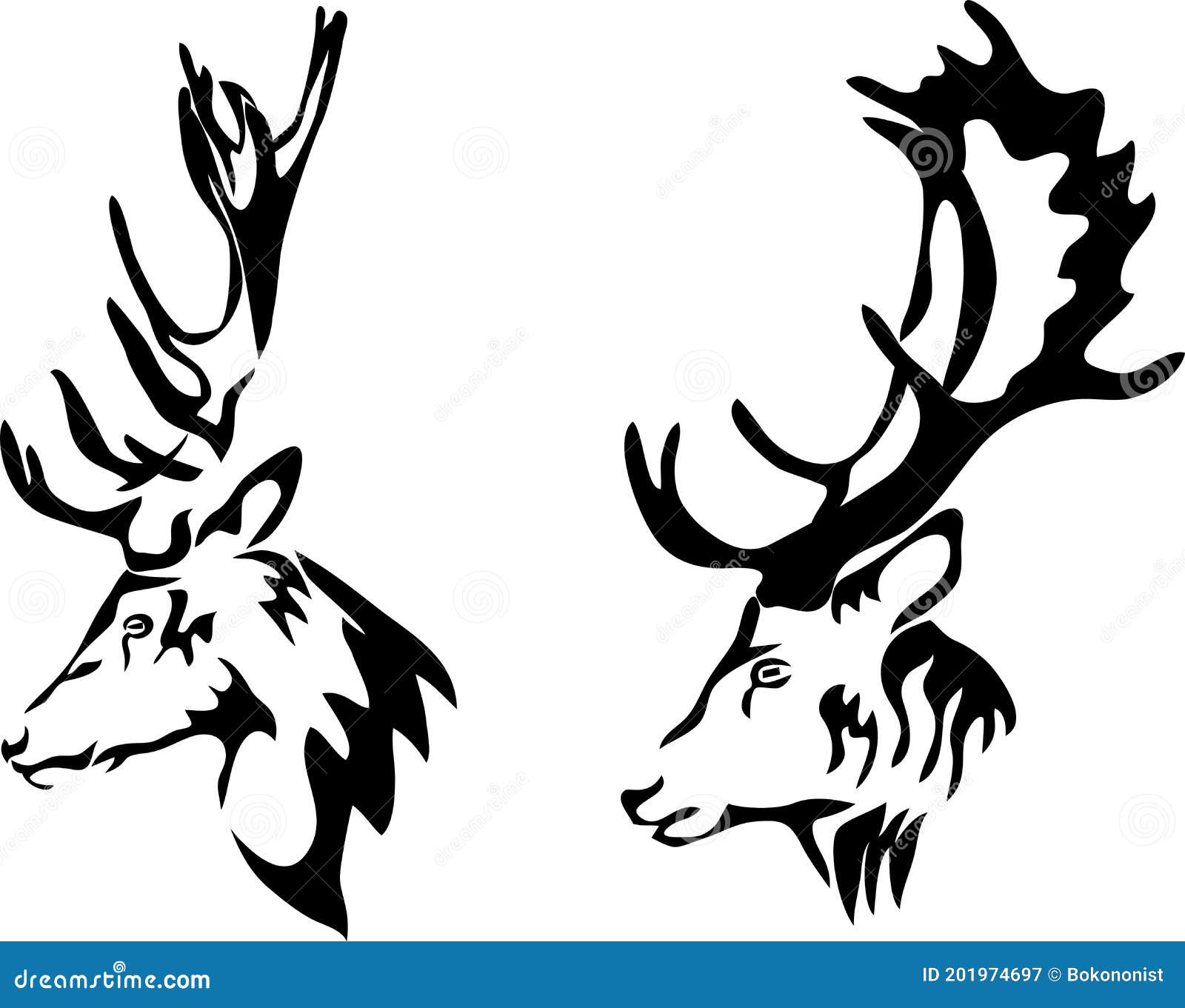Fallow deer head stock vector. Illustration of ungulate - 201974697