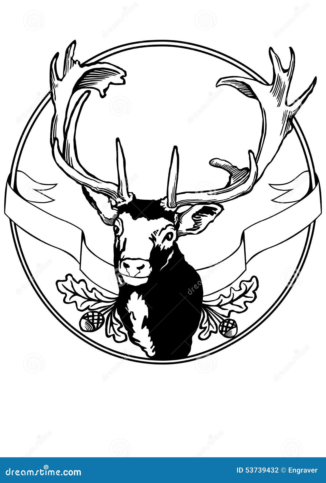 Fallow deer sign stock vector. Illustration of deer, decoration - 53739432