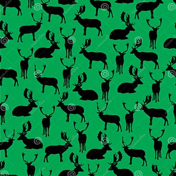 Fallow Deer Silhouette Pattern Eps10 Stock Vector - Illustration of ...