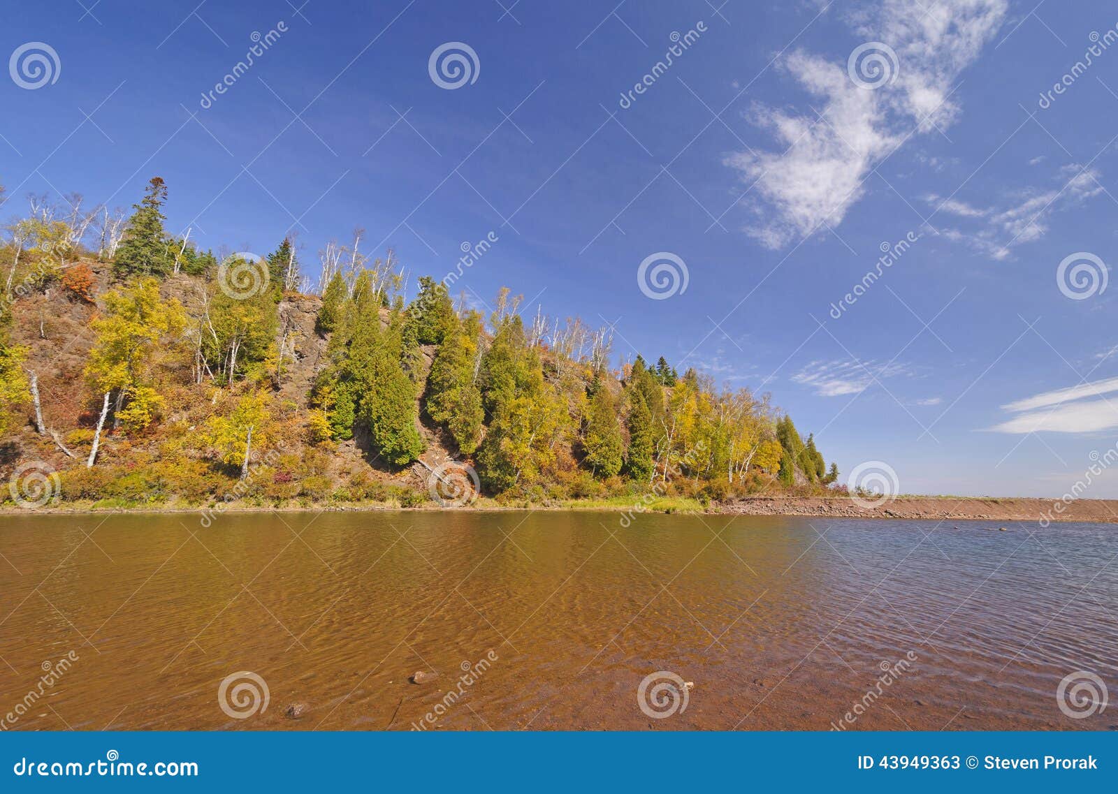 Falls Colors on Rocky Shore Stock Image - Image of leaves, spectacular ...