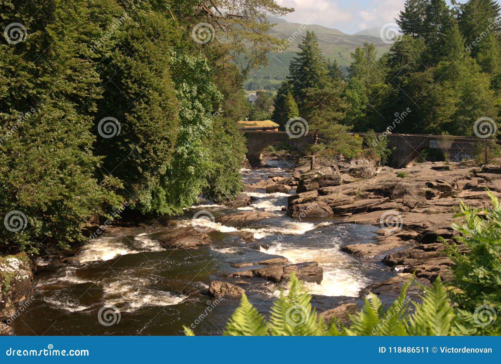 The Falls of Dochart at Killin in Scottish Highlands Stock Image ...