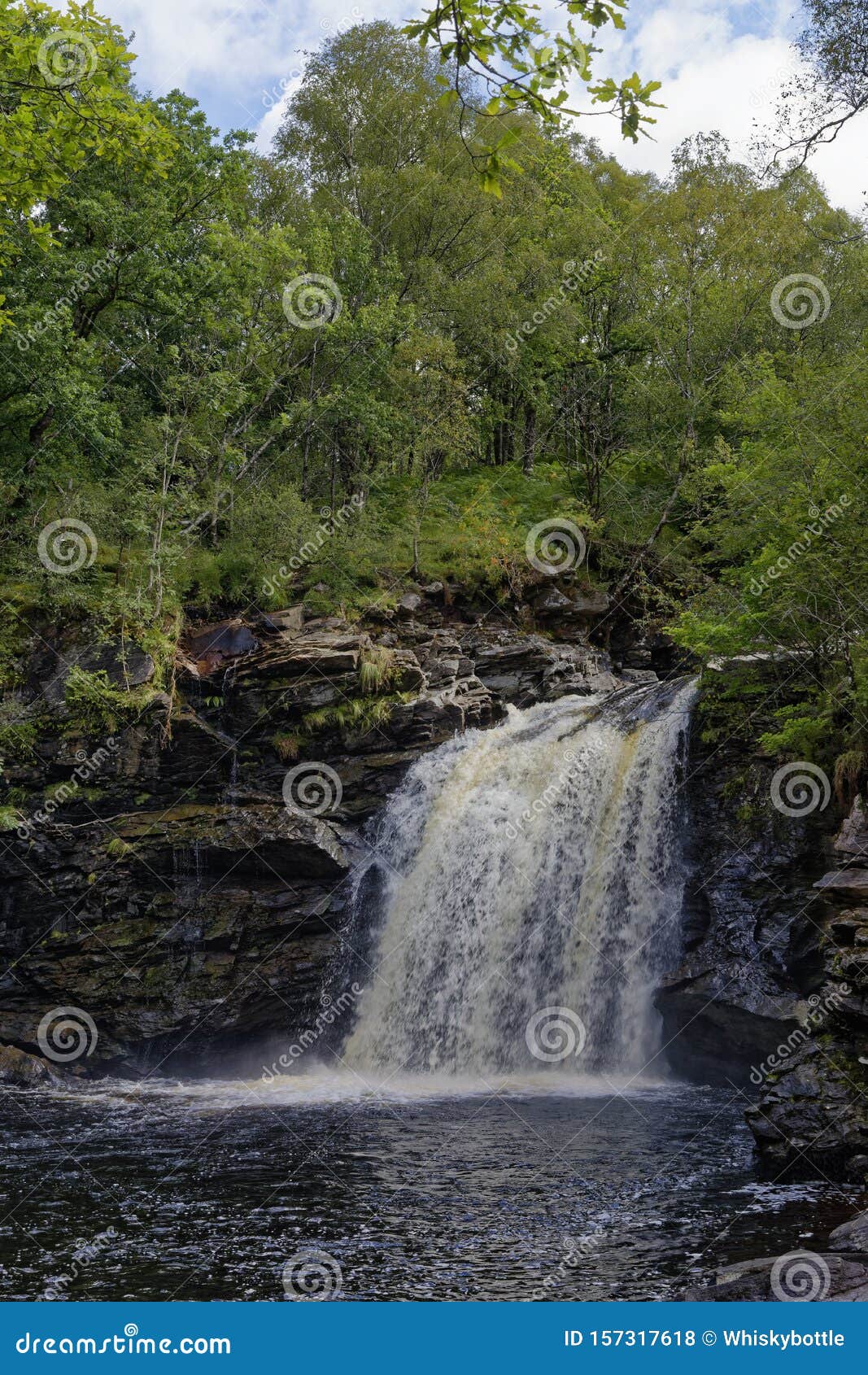 Falls of Falloch stock photo. Image of glen, water, vertical - 157317618