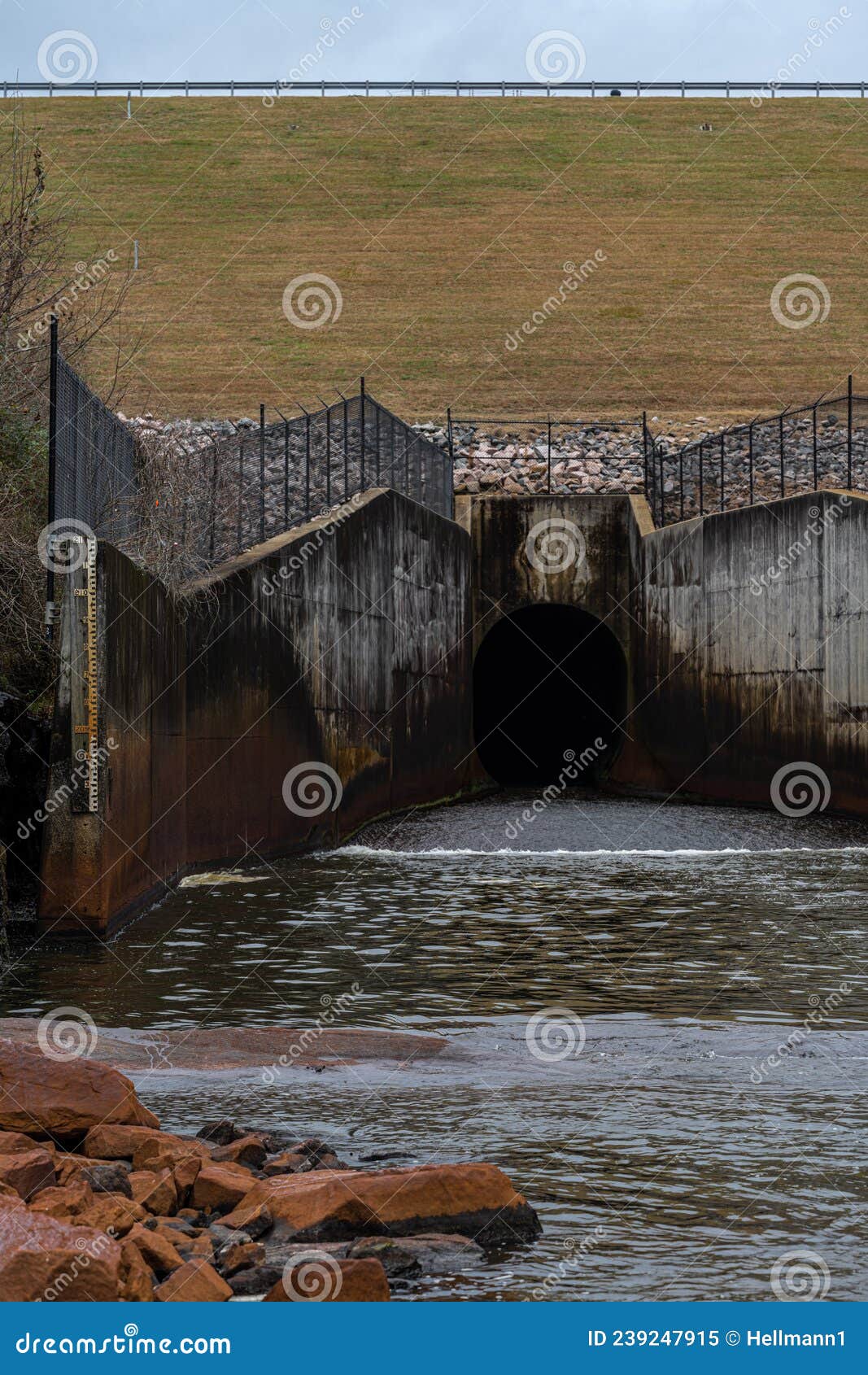 Falls Lake Dam Outlet stock image. Image of falls, stream - 239247915