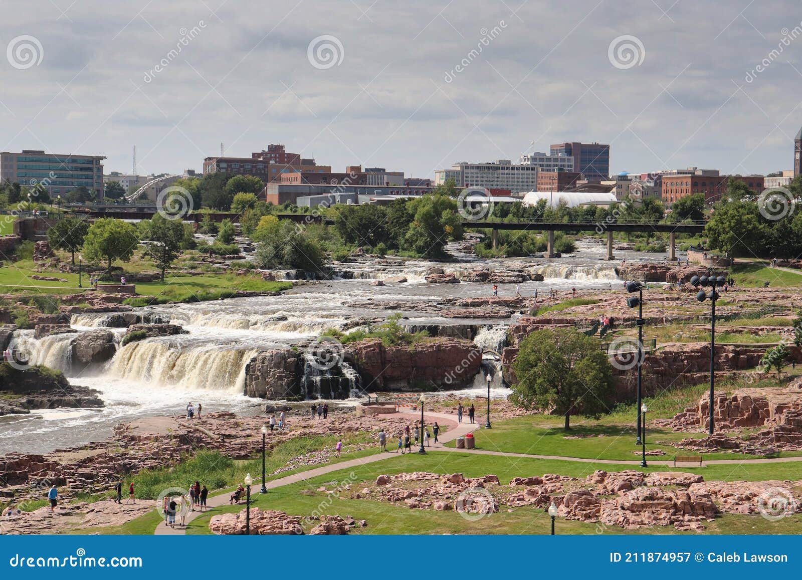 Falls Park in Sioux Falls, South Dakota Stock Image - Image of road ...