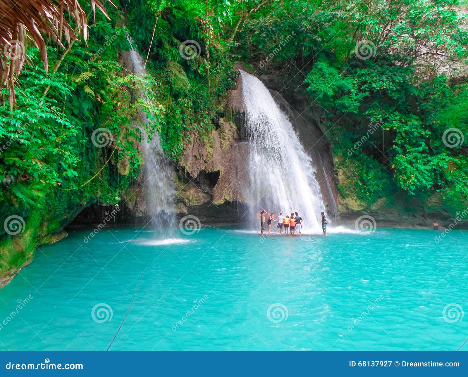 Falls in the Philippines Deep in the Forest Stock Image - Image of ...