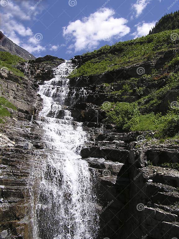 Falls of the Weeping Wall stock photo. Image of park, montana - 41014