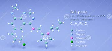Fallypride Molecule, Molecular Structures, High Affinity Dopamine D2 D3 Receptor Antagonist, 3d ...