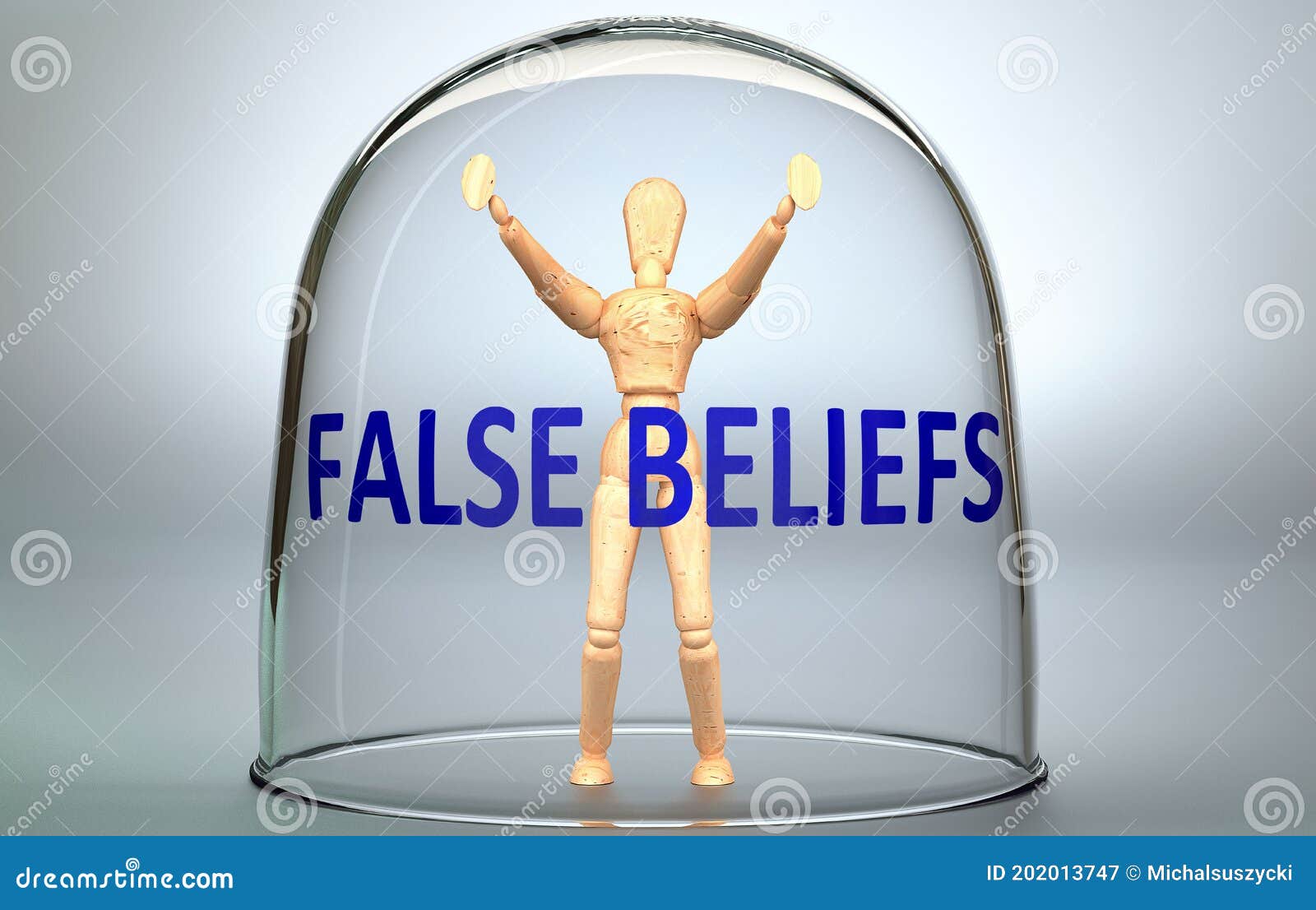 False Beliefs And Painful Human Condition, Pictured As A Wooden Human ...