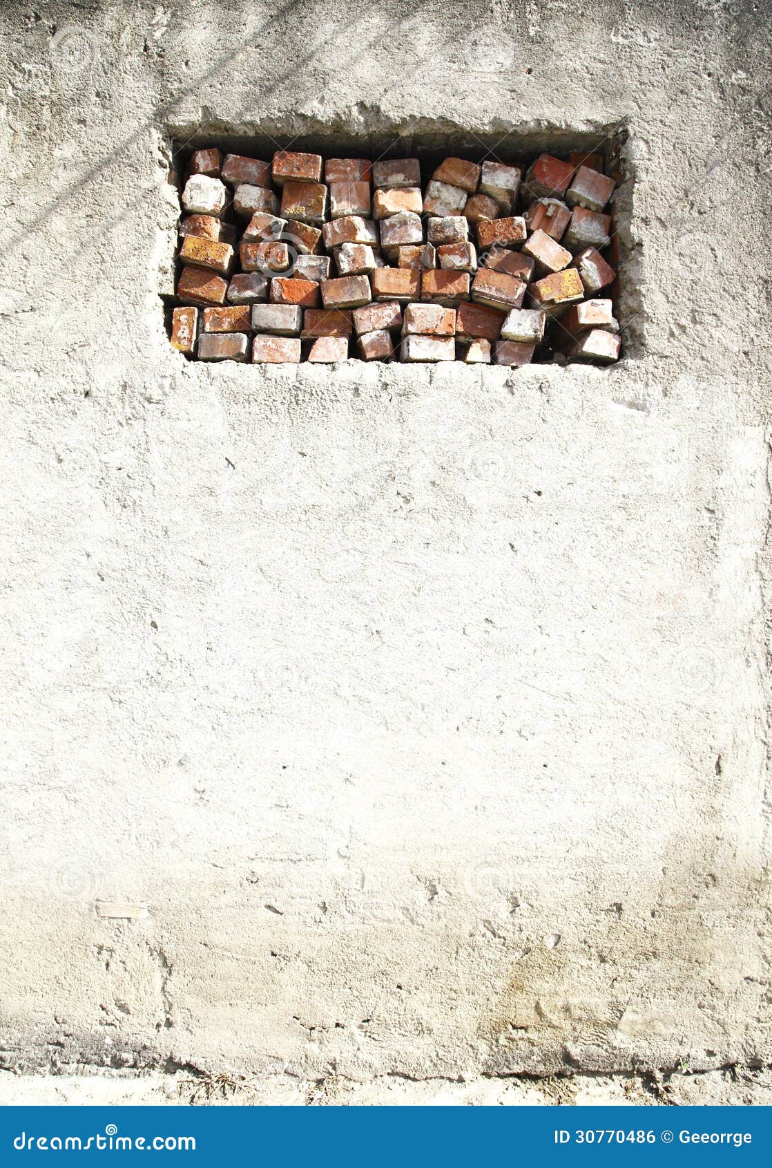 False Bricks Window in Old Wall Stock Photo - Image of vintage, aged ...