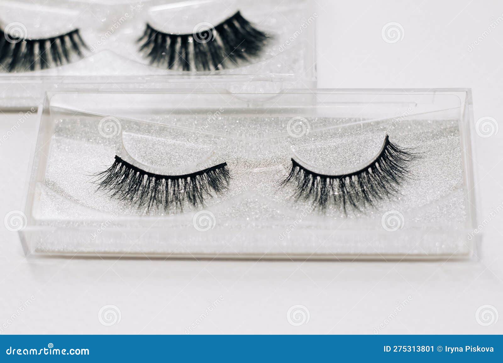 False Decorative Eyelashes on a White Background. Stock Image - Image ...