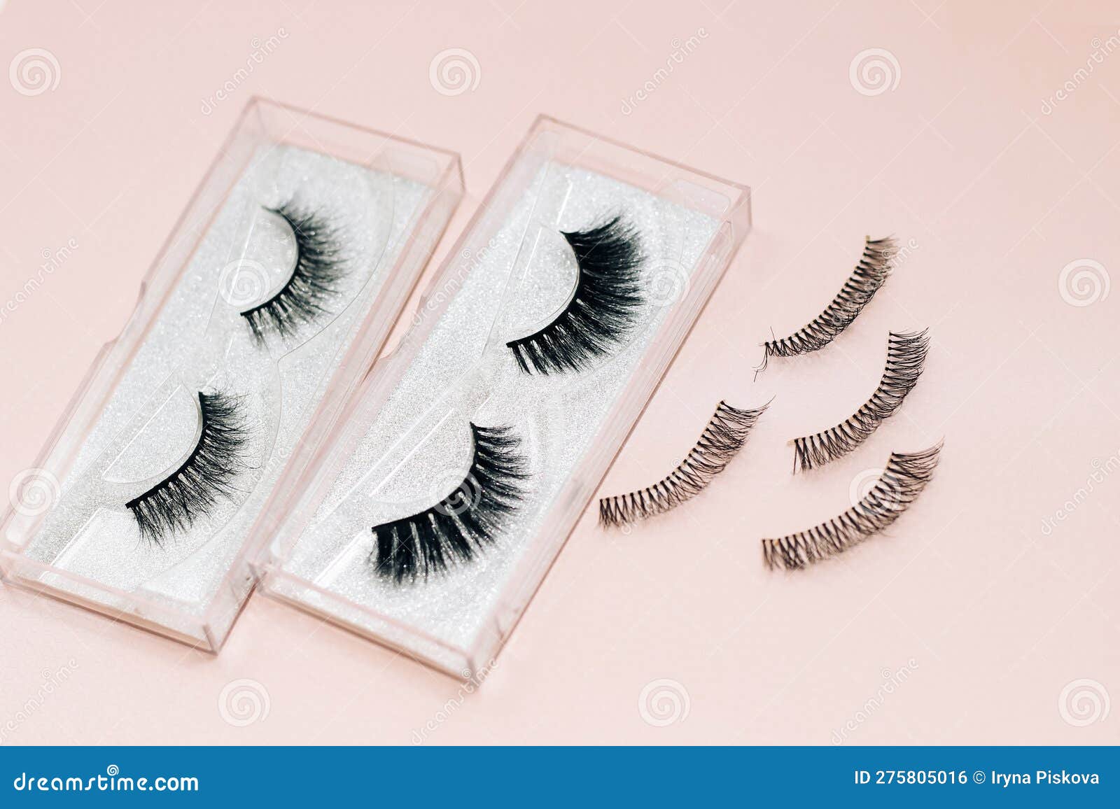 False Decorative Eyelashes on a White Background. Stock Photo - Image ...