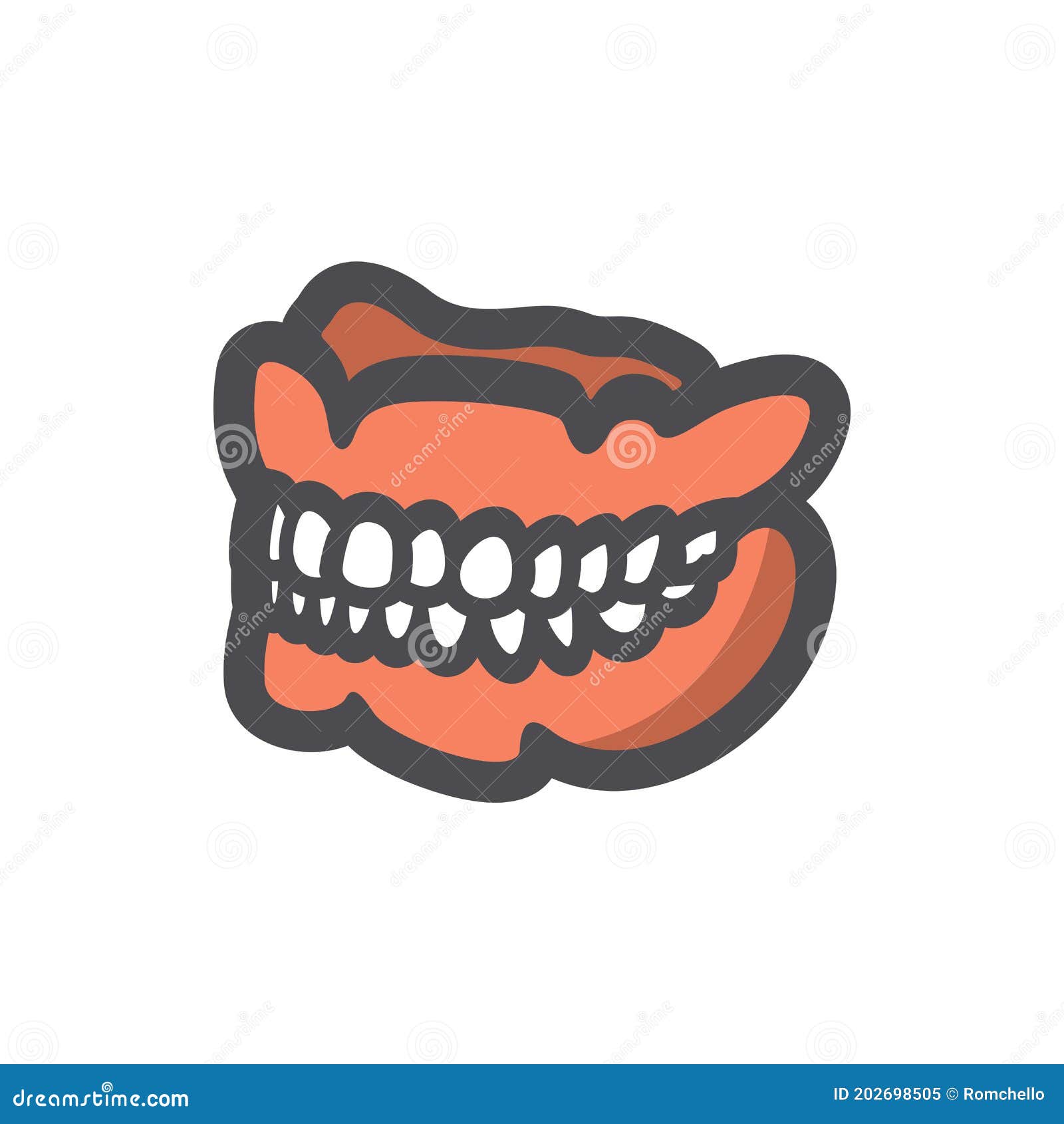 False Dentures with White Teeth Vector Icon Cartoon Illustration Stock ...